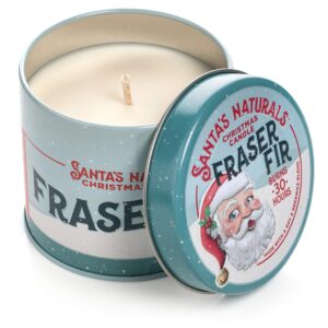 santa's naturals fraser fir christmas candle gift set | authentic pine fragrance | stocking stuffers | each candle burns 14+ hours | made in usa | soy and beeswax blend with essential oils