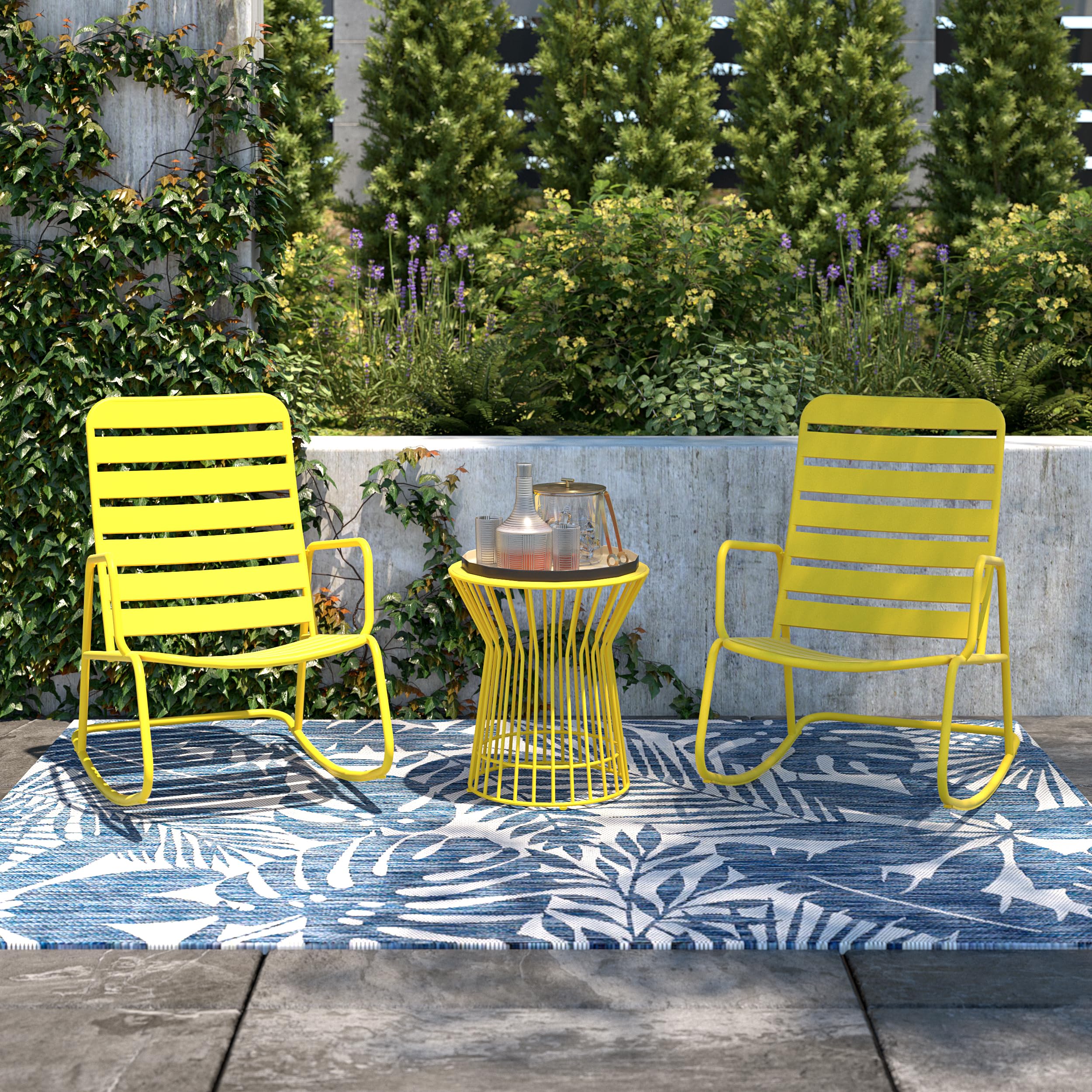 Novogratz Poolside Gossip, Roberta Outdoor/Indoor Side Table, Charcoal