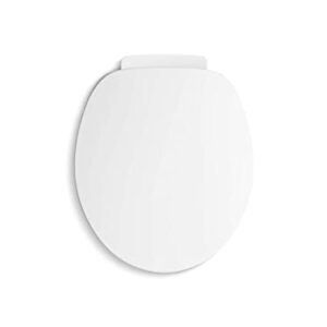 KOHLER K-10515-0 PureWarmth Heated Round-Front Toilet Seat, Quiet-Close Lid and Seat, Grip-Tight Bumpers and Installation Hardware, White