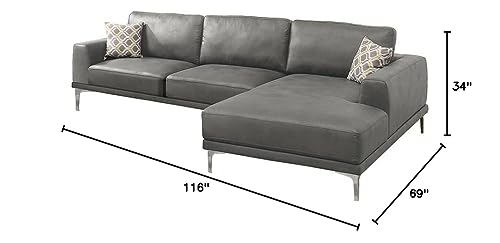 Poundex Sectional, Antique Grey