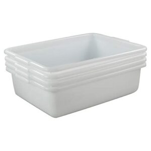 kekow 4-pack 22 l commercial bus tubs/bus box, white large plastic tote box