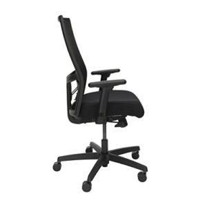 HON Office Desk Chair Ignition 2.0 - Office Chair Ergonomic Desk Chair, Home Office Desk Chairs, Adjustable Lumbar & Armrests, Seat-Slide, Back Support, Cushion, Swivel Wheels, Black