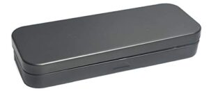 hilltop corporation grey single mini pencil box. use as pencil, makeup, jewelry, gift, candy, favor or birthday gift box