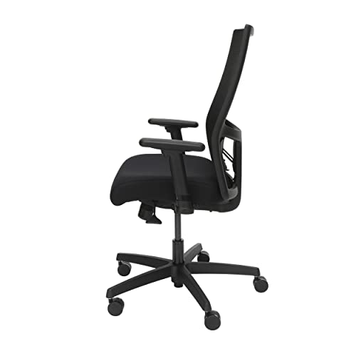 HON Office Desk Chair Ignition 2.0 - Office Chair Ergonomic Desk Chair, Home Office Desk Chairs, Adjustable Lumbar & Armrests, Seat-Slide, Back Support, Cushion, Swivel Wheels, Black