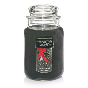 christmas wreath large jar candle,fresh scent