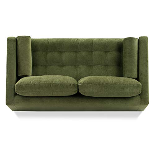 POLY & BARK Napa 72" Apartment Sofa, Distressed Green Velvet