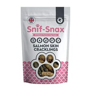 snif-snax human grade dog treats - all-natural salmon skin cracklings, 1.5oz