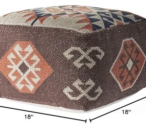 LR Home Multicolored Southwestern Pouf, 18" x 18" x 12"