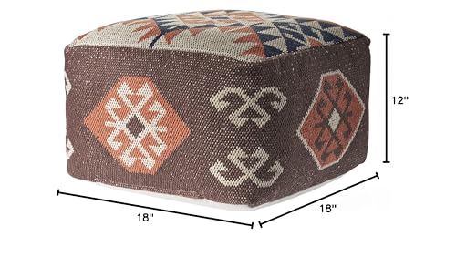 LR Home Multicolored Southwestern Pouf, 18" x 18" x 12"