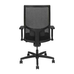 HON Office Desk Chair Ignition 2.0 - Office Chair Ergonomic Desk Chair, Home Office Desk Chairs, Adjustable Lumbar & Armrests, Seat-Slide, Back Support, Cushion, Swivel Wheels, Black