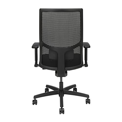 HON Office Desk Chair Ignition 2.0 - Office Chair Ergonomic Desk Chair, Home Office Desk Chairs, Adjustable Lumbar & Armrests, Seat-Slide, Back Support, Cushion, Swivel Wheels, Black