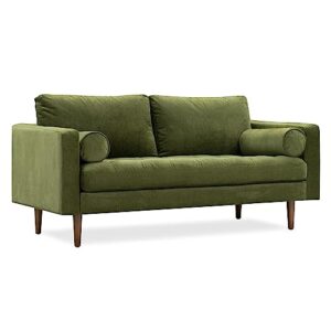 poly & bark napa 72" apartment sofa, distressed green velvet