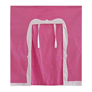 Max & Lily Underbed Curtain for Low Bunk Bed/Low Loft Bed, Play Curtain for Kids, Cotton Privacy Curtain for Bottom Bunk, 2 Panel Curtain Set Hot Pink/White