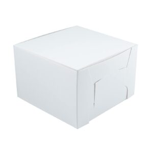 14x14x6 white cake box, premium bakery boxes, one piece, perfect for packaging and selling cakes, donuts, cookies, and muffins, pack of 12