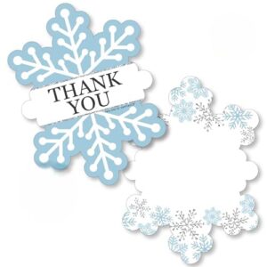 big dot of happiness winter wonderland - shaped thank you cards - snowflake holiday party and winter wedding thank you note cards with envelopes - set of 12