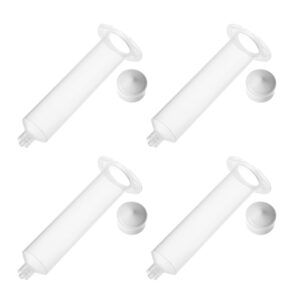 utoolmart air distribution tube, adhesive syringes tube sleeve, glue liquid cartridge dispensing syringe barrel, 30cc plastic syringe dispensing, with piston, transparent, 4 pcs