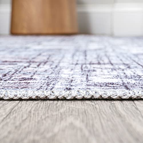 JONATHAN Y WSH102A-4 Didim Boho Gray Medallion Machine Washable Indoor Bohemian Transitional Area Rug,High Traffic,Kitchen,Living Room,Backyard,Non Shedding,4 X 6,Gray/Purple