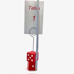 Bunco Dice Table Number Stands - Premium Acrylic Finish Casino Place Card Holders with Number 1, 2, and 3. Perfect for Casino Weddings or Bunco Game Kit Supplies. Small USA business.