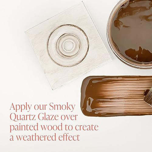 Furniture Glaze - Antique Patina Special Effects Glaze for Chalk Style Furniture Paint, Eco-Friendly Wood Stain, 6 Color Choices - Smoky Quartz [Chocolate Brown] - (4 oz)