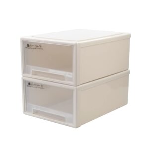 obstnny plastic storage drawer unit, stacking storage bin, 2 packs, 17.8 quart