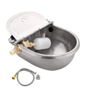 cprosp automatic cow drinking water bowl with ght 3/4'' adapter, with pipe hose stainless steel pet supplies g1/2" m20/20mm thread