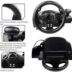 Racing Wheel,Feedback Driving Force Racing Wheel with Responsive Pedals for PS4,PS3,PC,X-one,X-360,Switch,Android