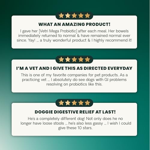 VetriScience Vetri Mega Probiotics for Dogs & Cats, 7.5 Billion CFU â€“ 8-Strain Cat & Dog Probiotics for Digestive Health, Gut Health, Immune Support & Seasonal Allergies â€“ 180 Capsules