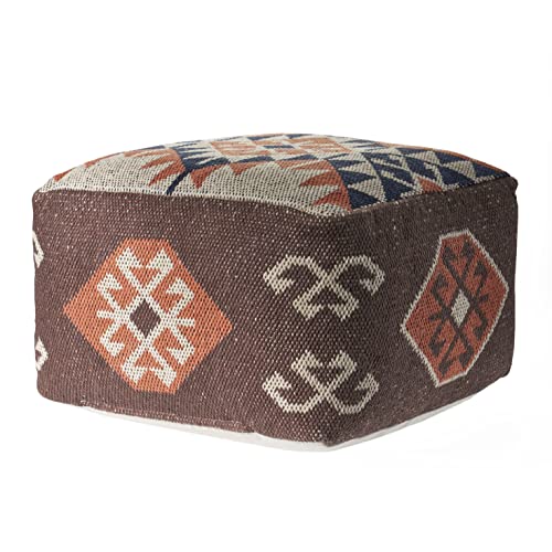 LR Home Multicolored Southwestern Pouf, 18" x 18" x 12"