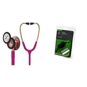 3m 5806 littmann classic iii rainbow-finish monitoring stethoscope with black identification tag, 27" raspberry tube