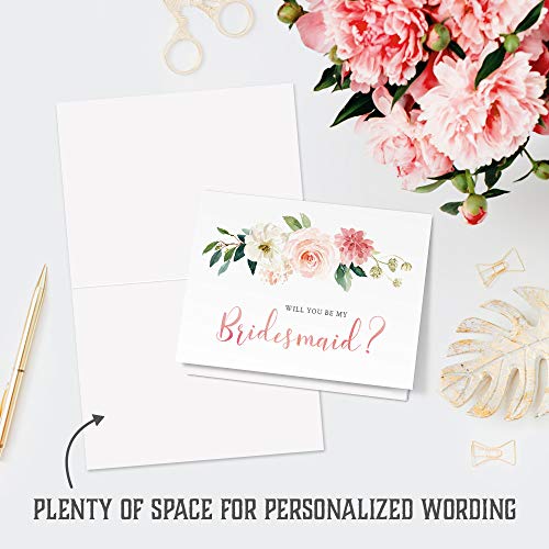 Hat Acrobat Bridesmaid Proposal Cards. 8 Will You Be My Bridesmaid and 2 Maid of Honor Cards with Envelopes. Set of 10 Elegant Floral Cards for the Bridal Party