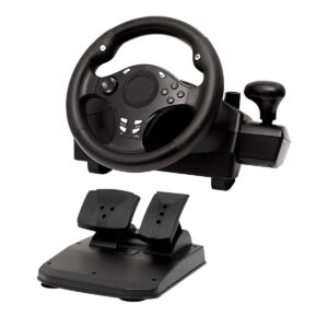 racing wheel,feedback driving force racing wheel with responsive pedals for ps4,ps3,pc,x-one,x-360,switch,android