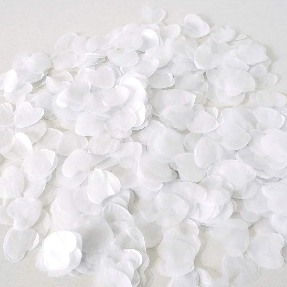 White Tissue Paper Heart Confetti 1 inch Biodegradable Confetti Paper for Wedding Party Filled Balloon or Table Decor Pack of 4000