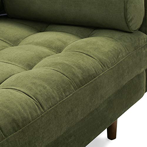 POLY & BARK Napa 72" Apartment Sofa, Distressed Green Velvet