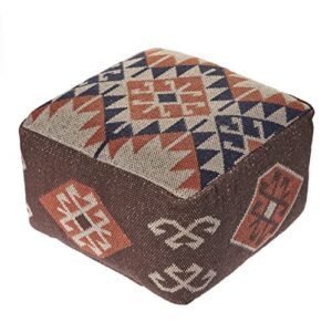 LR Home Multicolored Southwestern Pouf, 18" x 18" x 12"