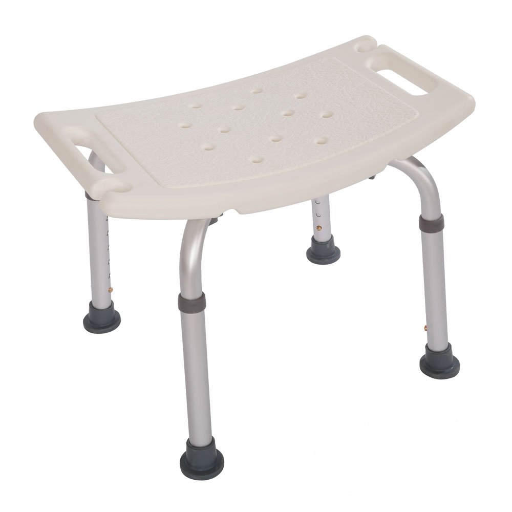 Binrrio Elderly Bath Chair Shower Seat Adjustable Height Transfer Bench Bathtub Chair for Seniors, Adults, Pregnant Women 20'' L x 12''W (White)