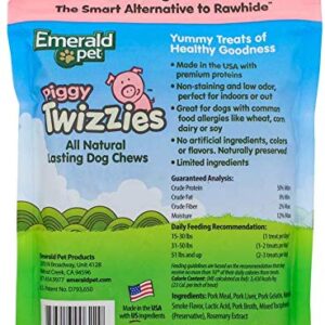 Emerald Pet 3 Bags of Piggy Twizzies, 8 Ounces, Dairy- Soy- Gluten- and Grain-Free Dog Chews3