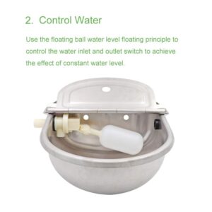 CPROSP Automatic Cow Drinking Water Bowl with GHT 3/4'' Adapter, with Pipe Hose Stainless Steel Pet Supplies G1/2" M20/20mm Thread