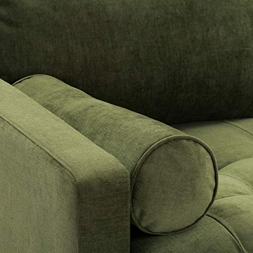 POLY & BARK Napa 72" Apartment Sofa, Distressed Green Velvet