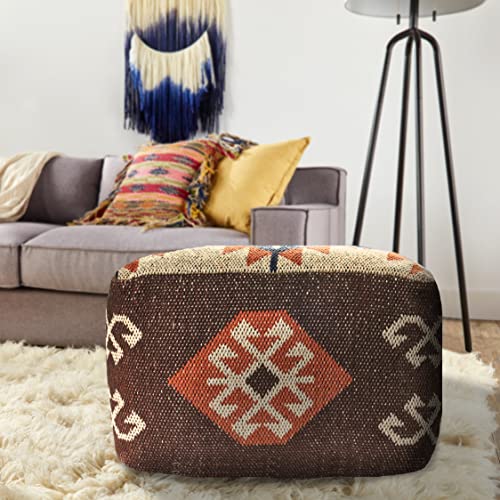 LR Home Multicolored Southwestern Pouf, 18" x 18" x 12"