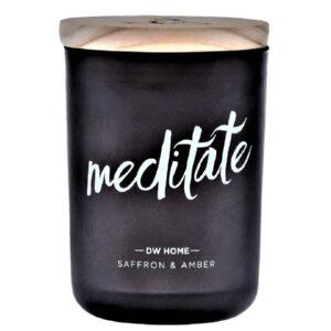 DW Home Zen Spa-Style Scented Candle Saffron + Amber - Meditate Theme in Frosted Black Jar, 7.4 Oz.