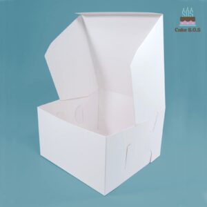 14x14x6 White Cake box, Premium Bakery Boxes, One piece, Perfect for packaging and selling cakes, donuts, cookies, and muffins, Pack of 12