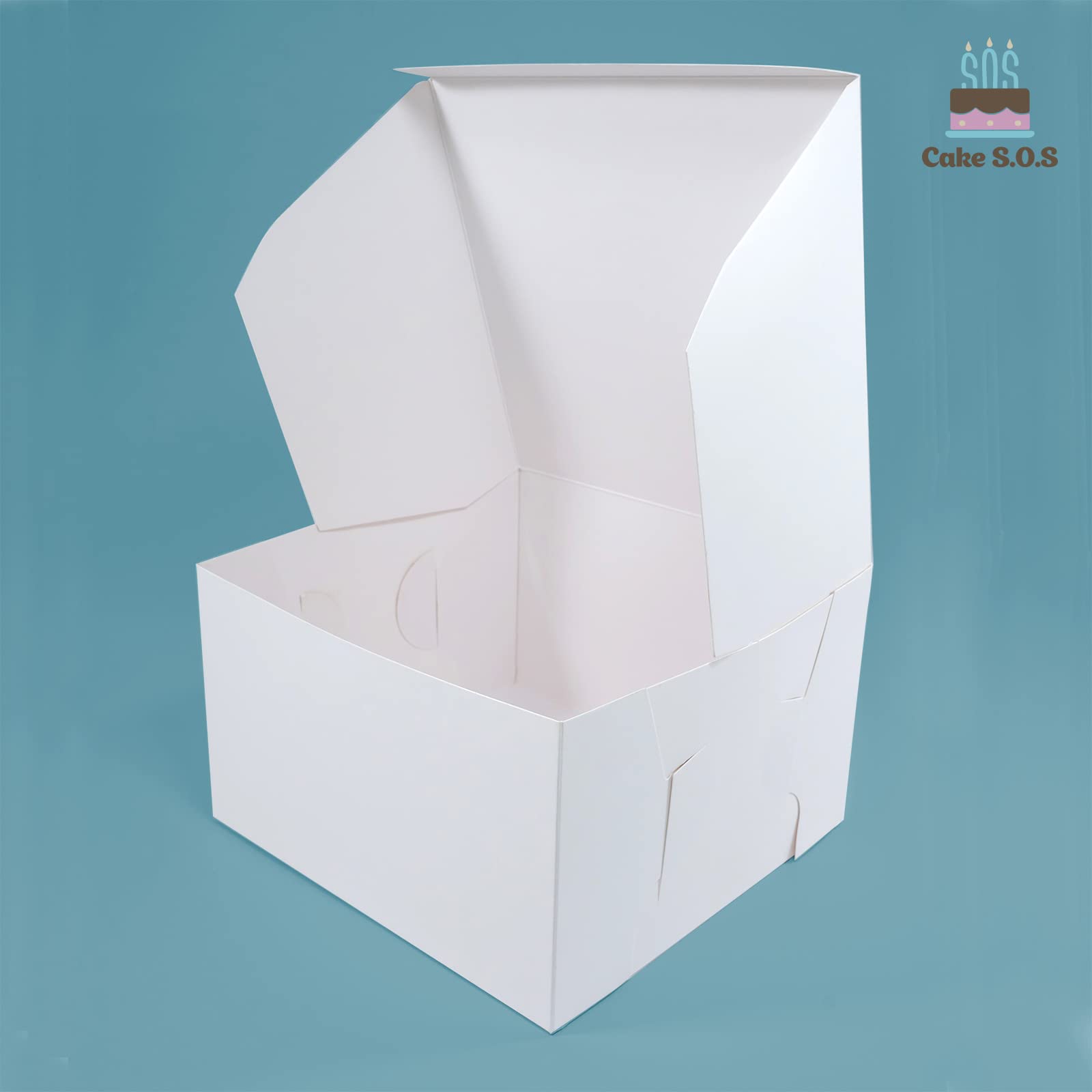 14x14x6 White Cake box, Premium Bakery Boxes, One piece, Perfect for packaging and selling cakes, donuts, cookies, and muffins, Pack of 12