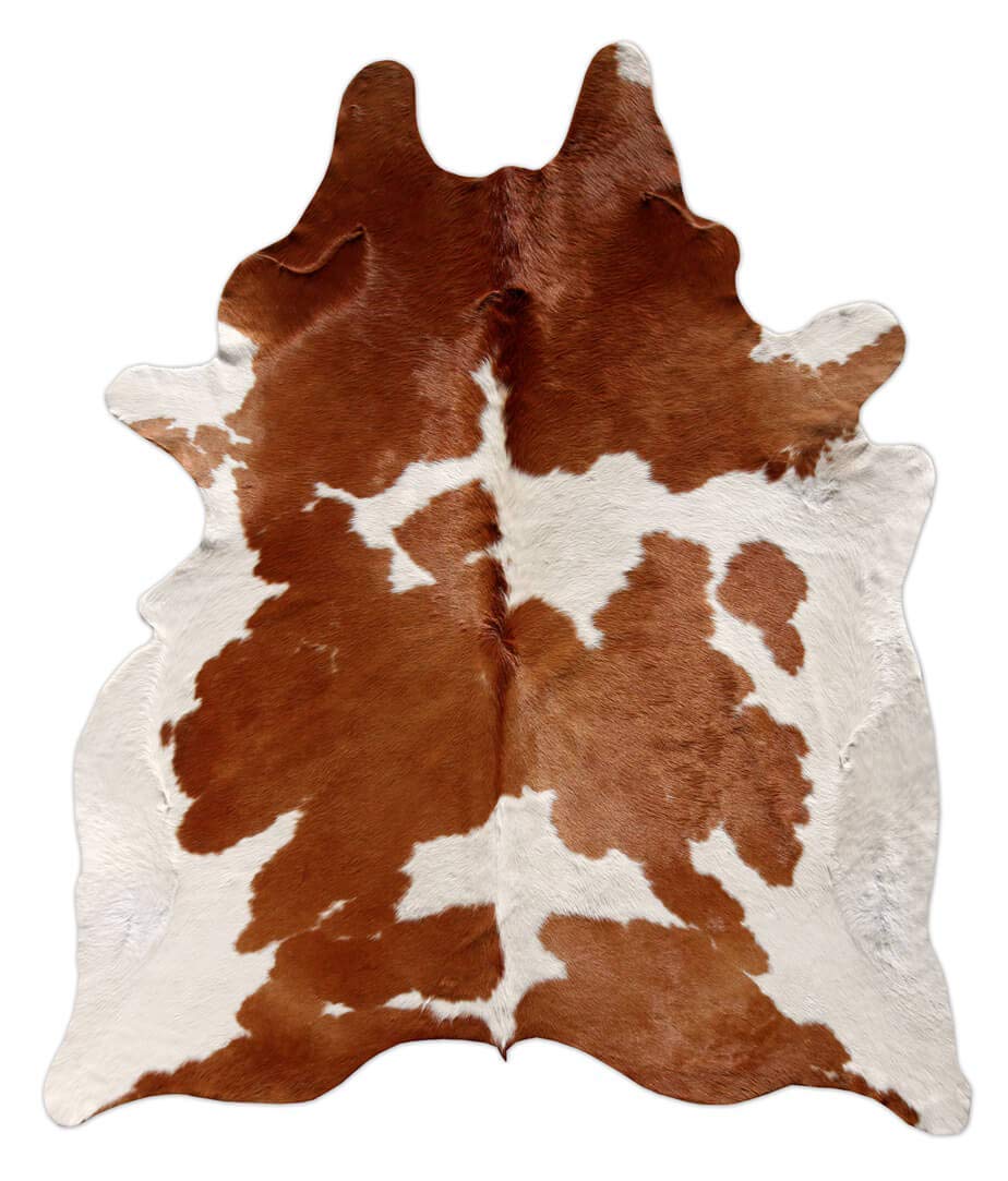 Brown and White Cowhide Rug Natural Cow Skin Cow Hide Leather Area Rug Hair On, 5 ft X 6 ft Premium Brown White Large