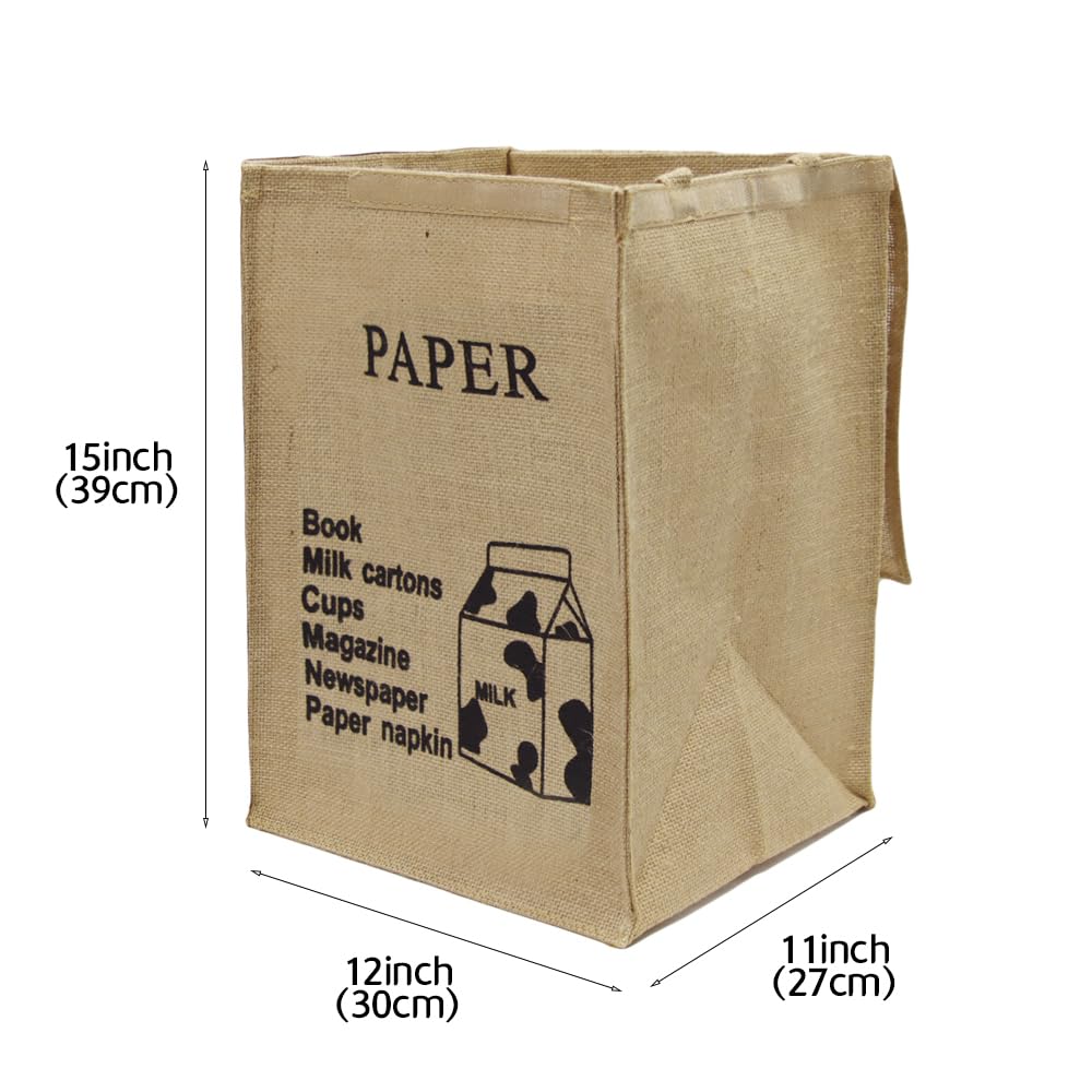 Muellery Recycle Bag Sturdy and Light Waste Basket for Paper with Handles