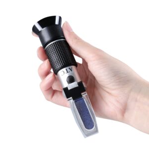 wine refractometer for grape wine brewing, brix wine refractometer for measuring sugar content in original grape juice & predicting wine alcohol degree, dual scale of brix 0-40% and alcohol 0-25% vol