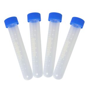 rlecs 20pcs 10ml centrifuge test tubes with screw cap and graduation, lab plastic frozen round bottom vial container for laboratory school educational