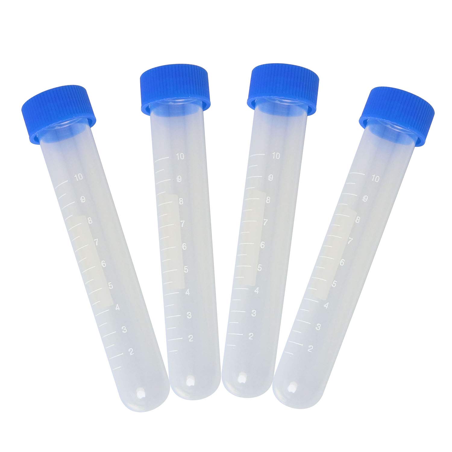 RLECS 20pcs 10ml Centrifuge Test Tubes with Screw Cap and Graduation, Lab Plastic Frozen Round Bottom Vial Container for Laboratory School Educational