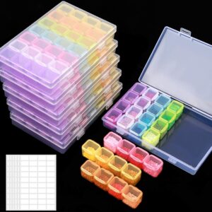 sghuo 168 slots 6 pack 28 grids diamond painting storage containers