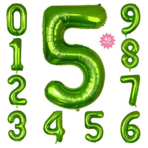 40 inch green jumbo digital number balloons 5 huge giant balloons foil mylar number balloons for birthday party,wedding, bridal shower engagement