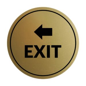 signs bylita circle exit-left sign (brushed gold) - large